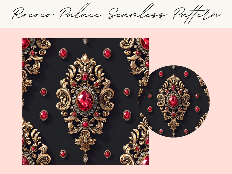 Rococo Palace Digital Paper Rococo Seamless Pattern Rococo Palace ...