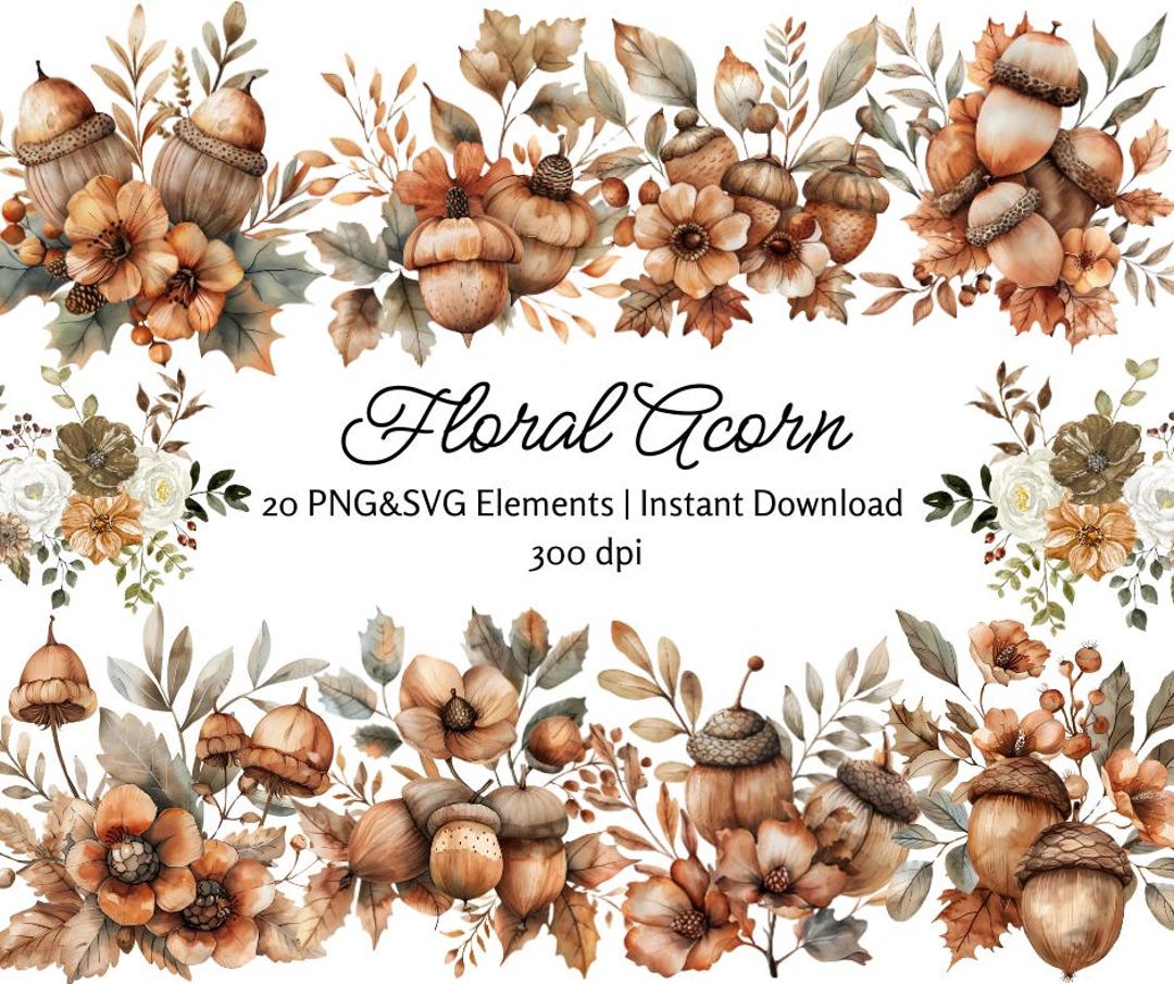 Fall Acorn Clipart Fall Acorn Clip Art Fall Acorn PNG Fall Acorn SVG ...