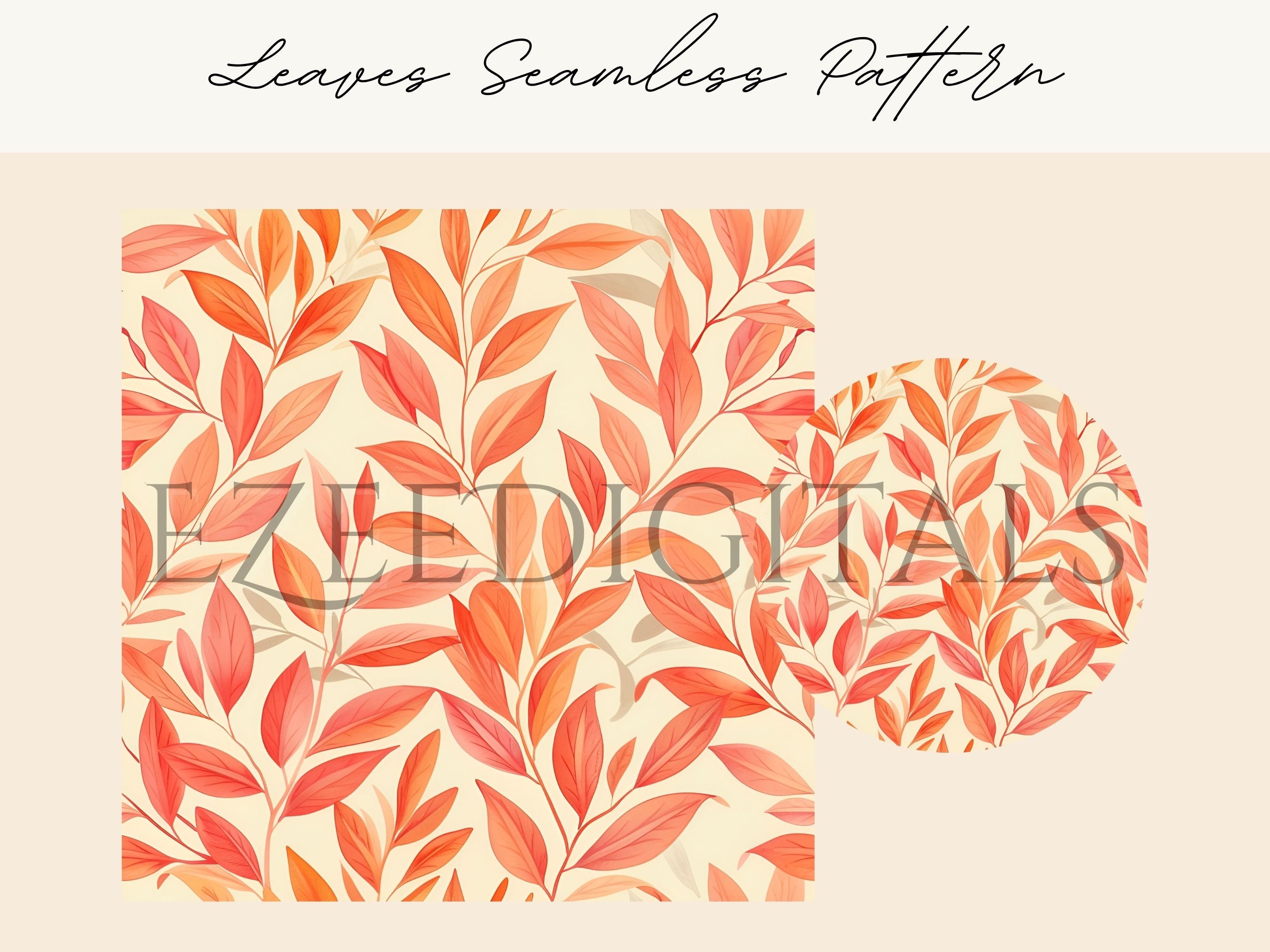 Leaves Seamless Pattern Leaves Digital Pattern Leaves Pattern Leaves ...