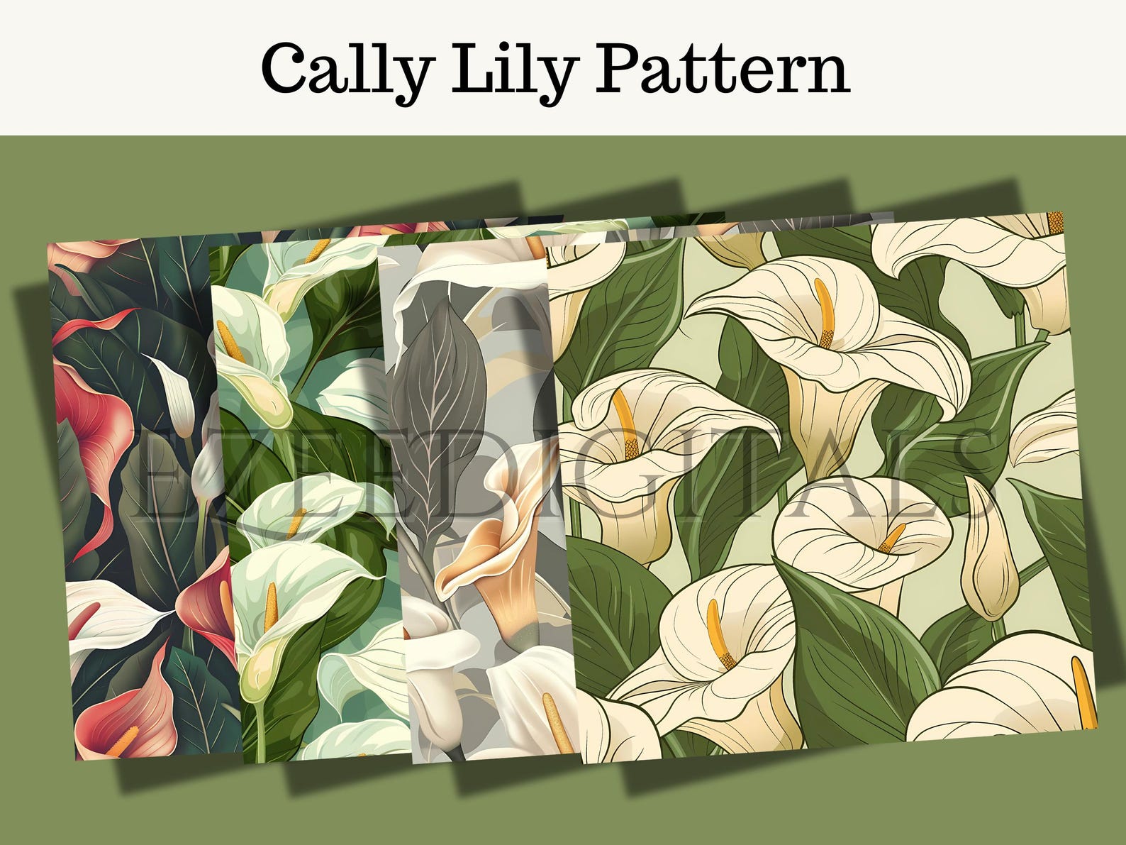 Calla Lily Seamless Pattern Calla Lily Digital Paper Calla Lily ...