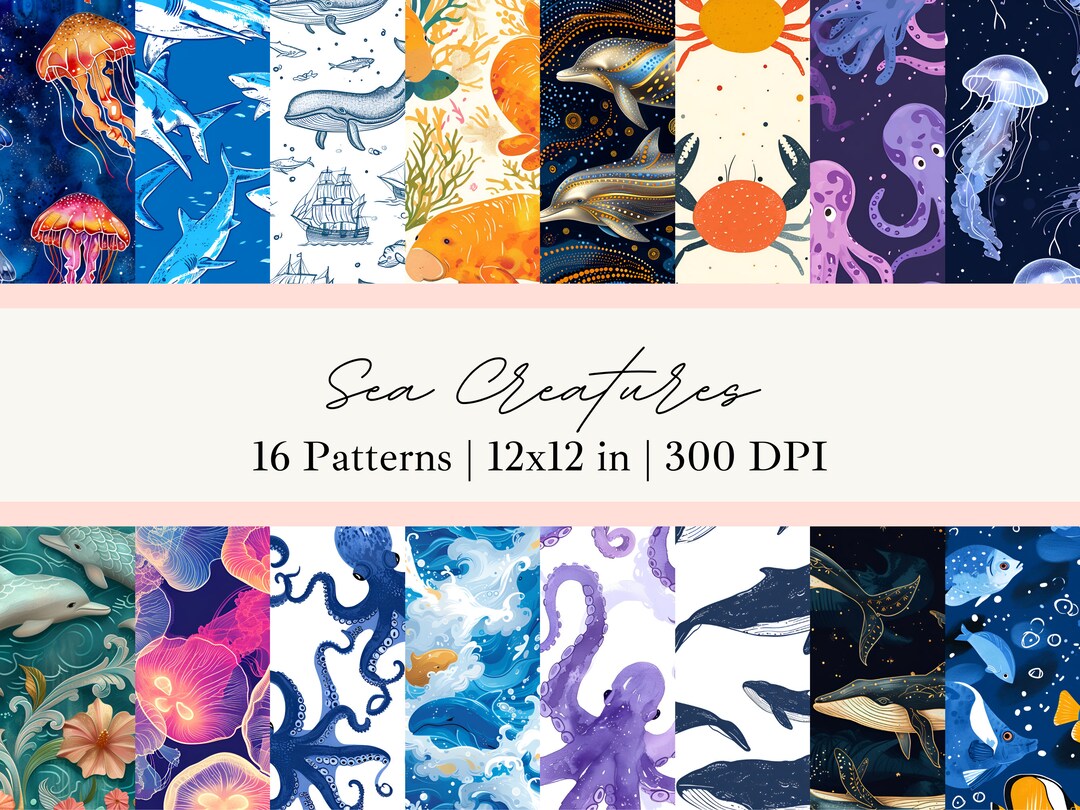 Under the Sea Seamless Digital Paper Ocean Seamless Pattern Printable ...