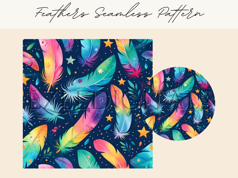 Feather Seamless Pattern Feather Digital Pattern Feathers Pattern ...