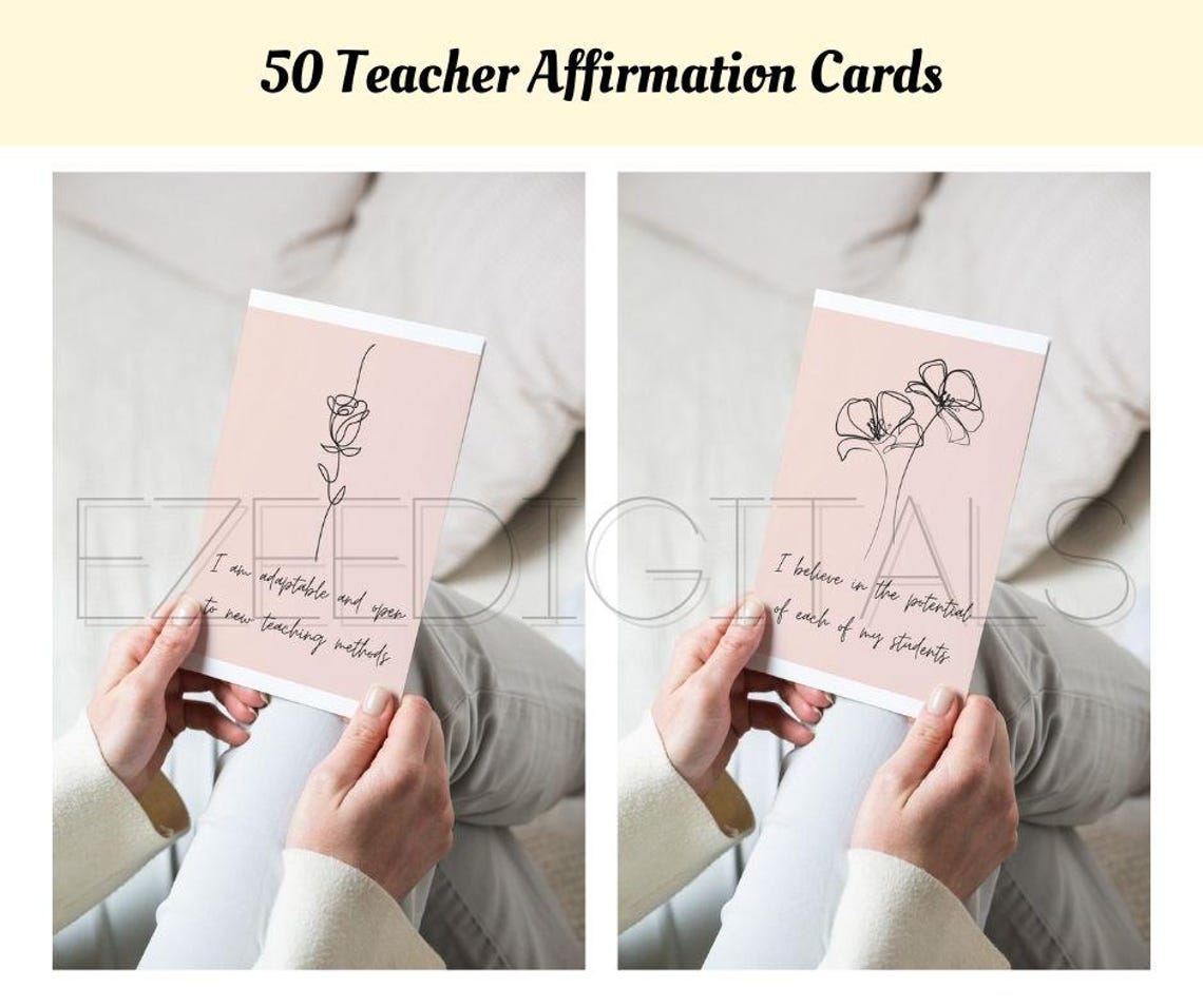 Printable Teacher Positive Affirmation Card Teacher Affirmation Card ...