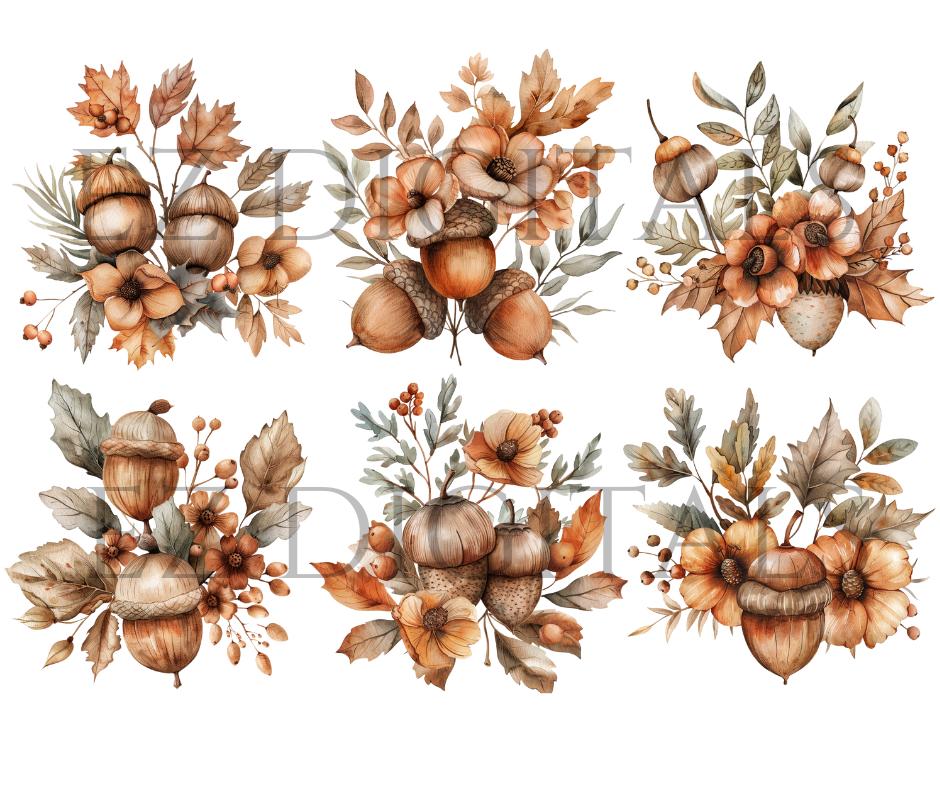 Fall Acorn Clipart Fall Acorn Clip Art Fall Acorn PNG Fall Acorn SVG ...