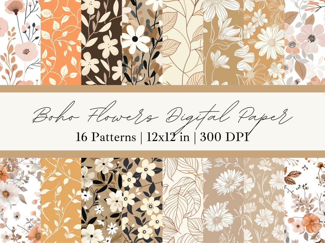 Boho Floral Seamless Pattern Boho Floral Digital Paper Boho Floral ...