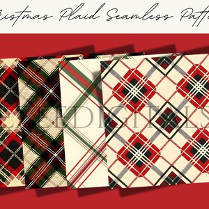 Christmas Plaid Seamless Pattern Christmas Plaid Digital Paper ...