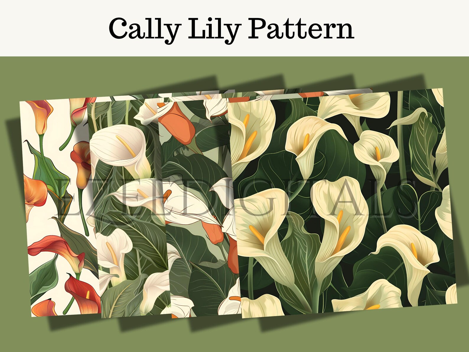 Calla Lily Seamless Pattern Calla Lily Digital Paper Calla Lily ...