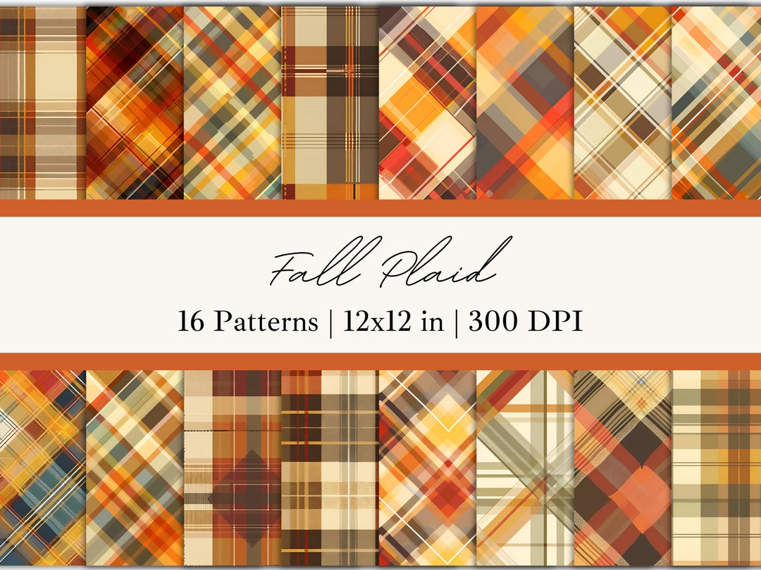 Fall Plaid Seamless Pattern Fall Plaid Linen Digital Paper Autumn ...