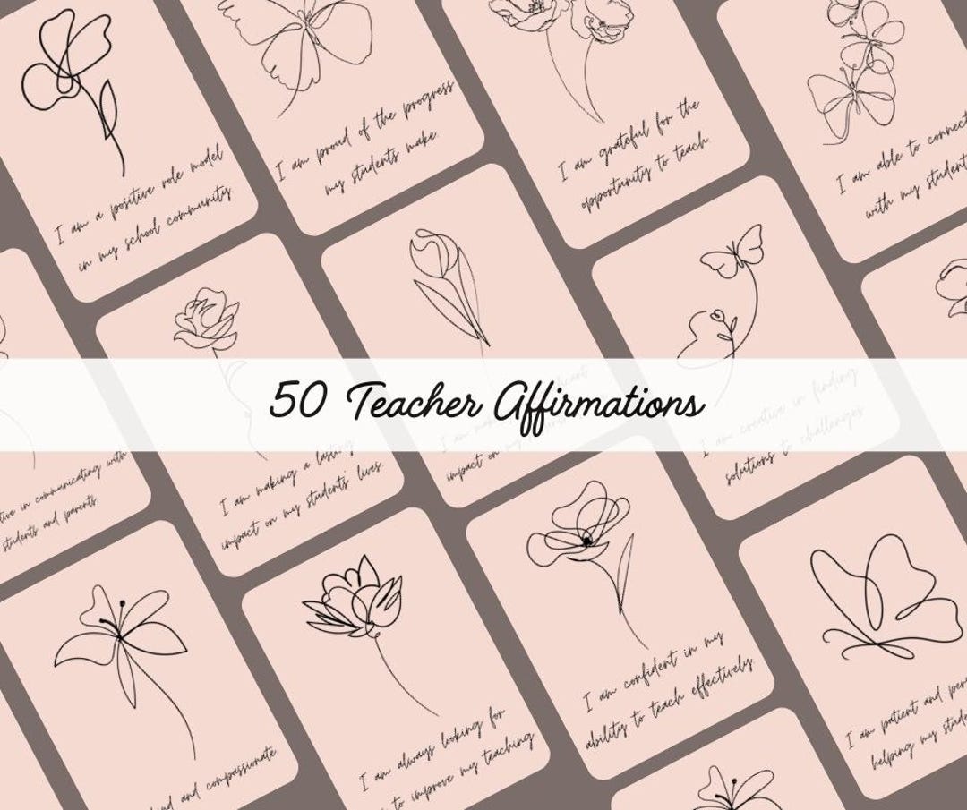 Printable Teacher Positive Affirmation Card Teacher Affirmation Card ...