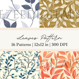 Leaves Seamless Pattern Leaves Digital Pattern Leaves Pattern Leaves ...