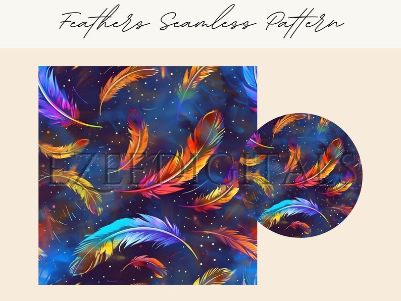 Feather Seamless Pattern Feather Digital Pattern Feathers Pattern ...