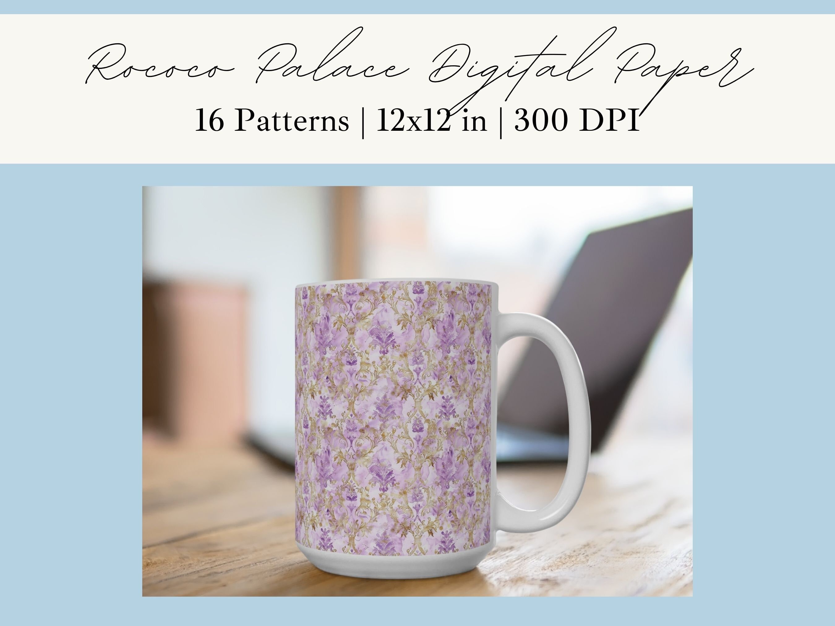 Rococo Palace Digital Paper Rococo Seamless Pattern Rococo Digital ...