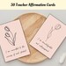 Printable Teacher Positive Affirmation Cards, Set of 50 Teacher ...