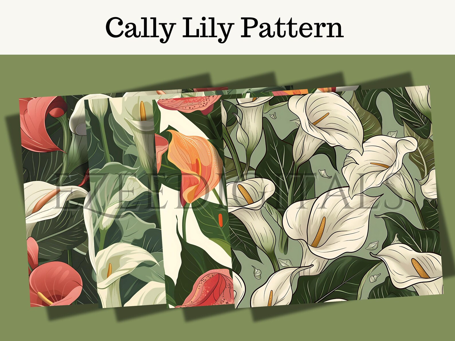 Calla Lily Seamless Pattern Calla Lily Digital Paper Calla Lily ...