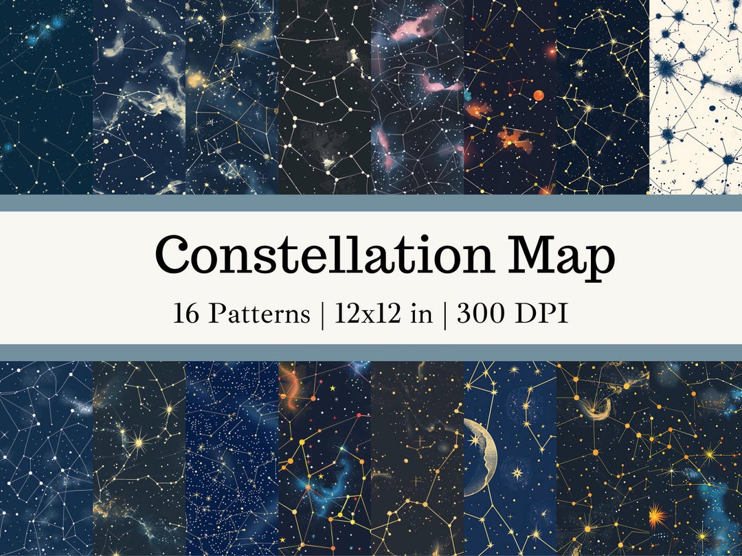 Constellation Seamless Pattern Constellation Digital Pattern Celestial ...
