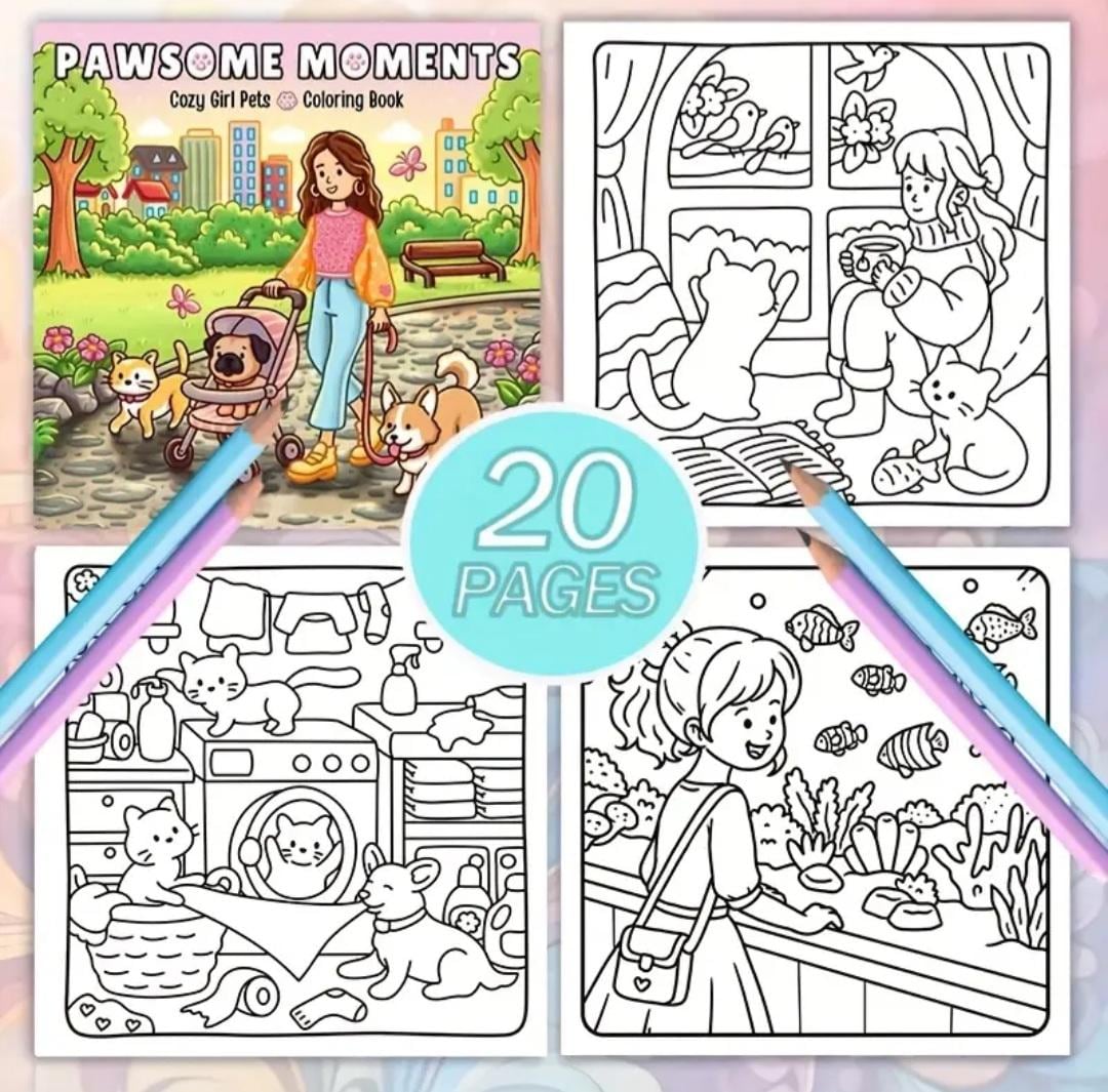 Pawsome Moments, Coloring Pages, 20 High-quality Images, to Print and ...