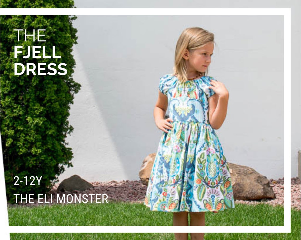 Girl Peasant Dress PDF Sewing Pattern, the Fjell Dress Sized 2y to 12y ...