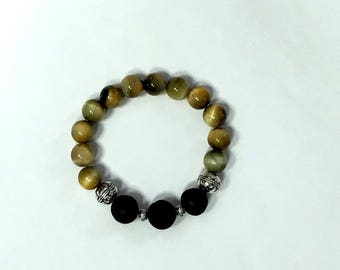 Mens Lava and Tiger Eye Diffuser Bracelet/healing/gemstones/essential ...