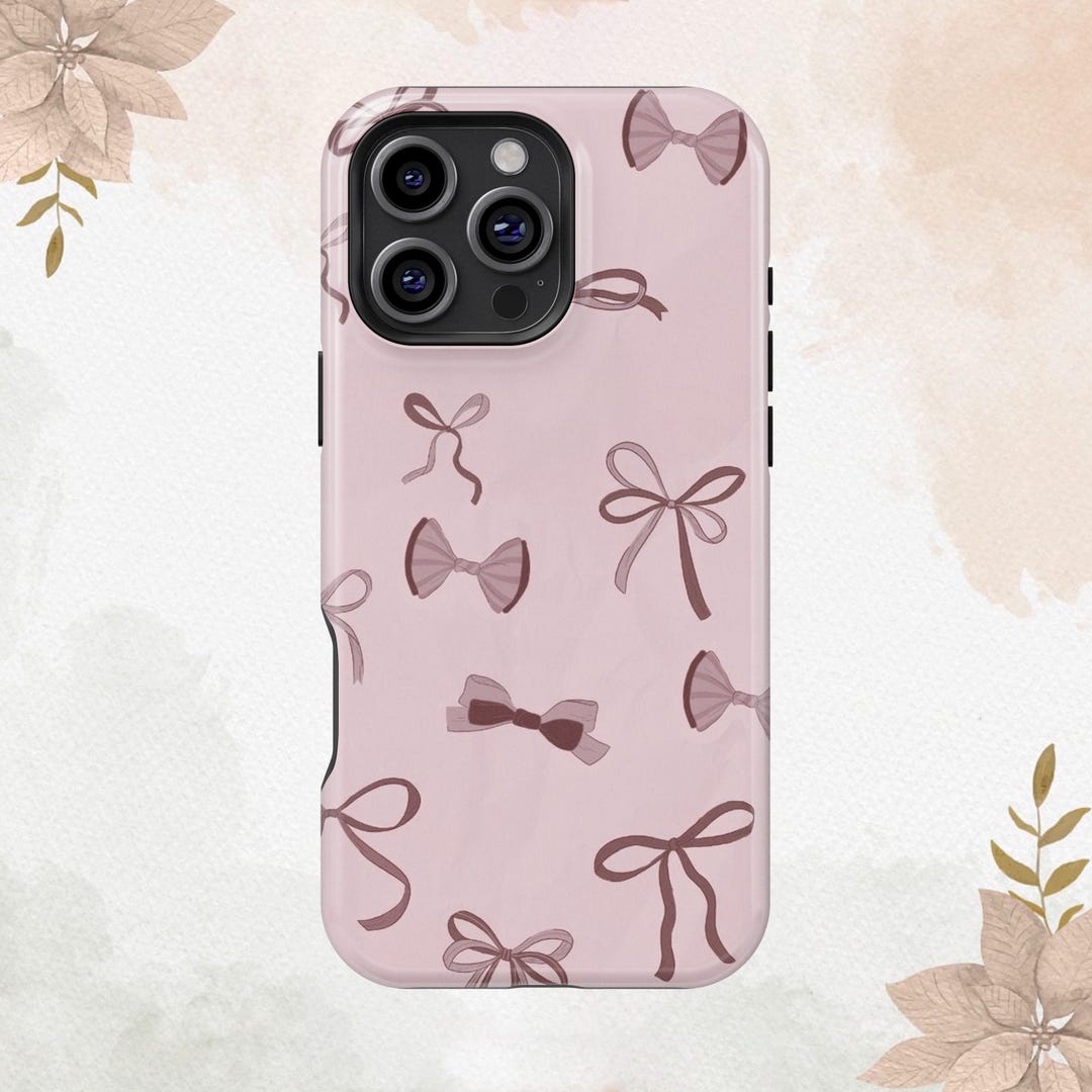Pink Bow Coquette Themed Phone Case | iPhone 16 15 14 13 12 11 Plus Pro ...