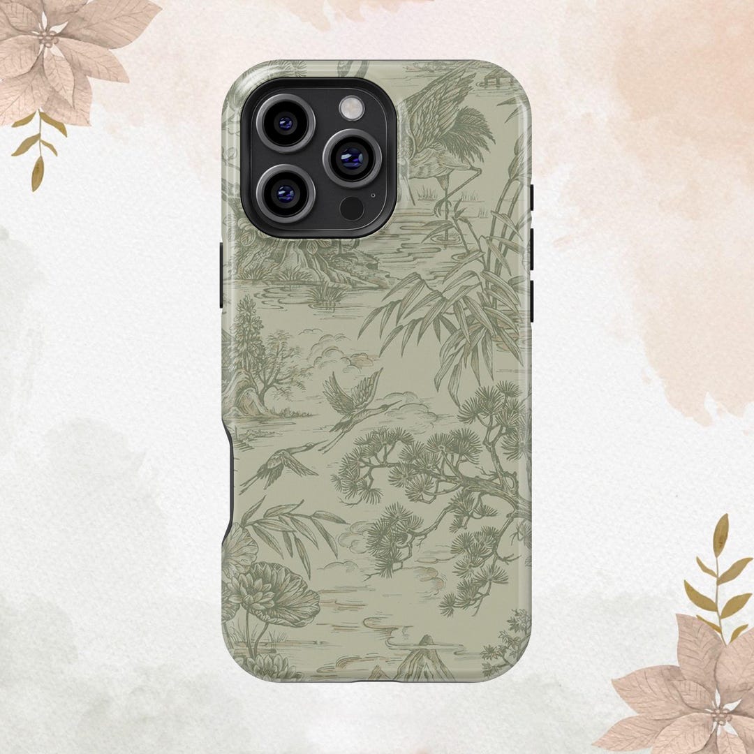 Japanese Red Crowned Crane Themed Phone Case | iPhone 16 15 14 13 12 11 ...
