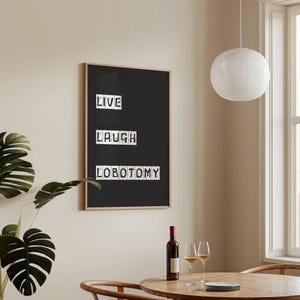 Live Laugh Lobotomy Funny Halloween Wall Art Print Poster Decor Light ...