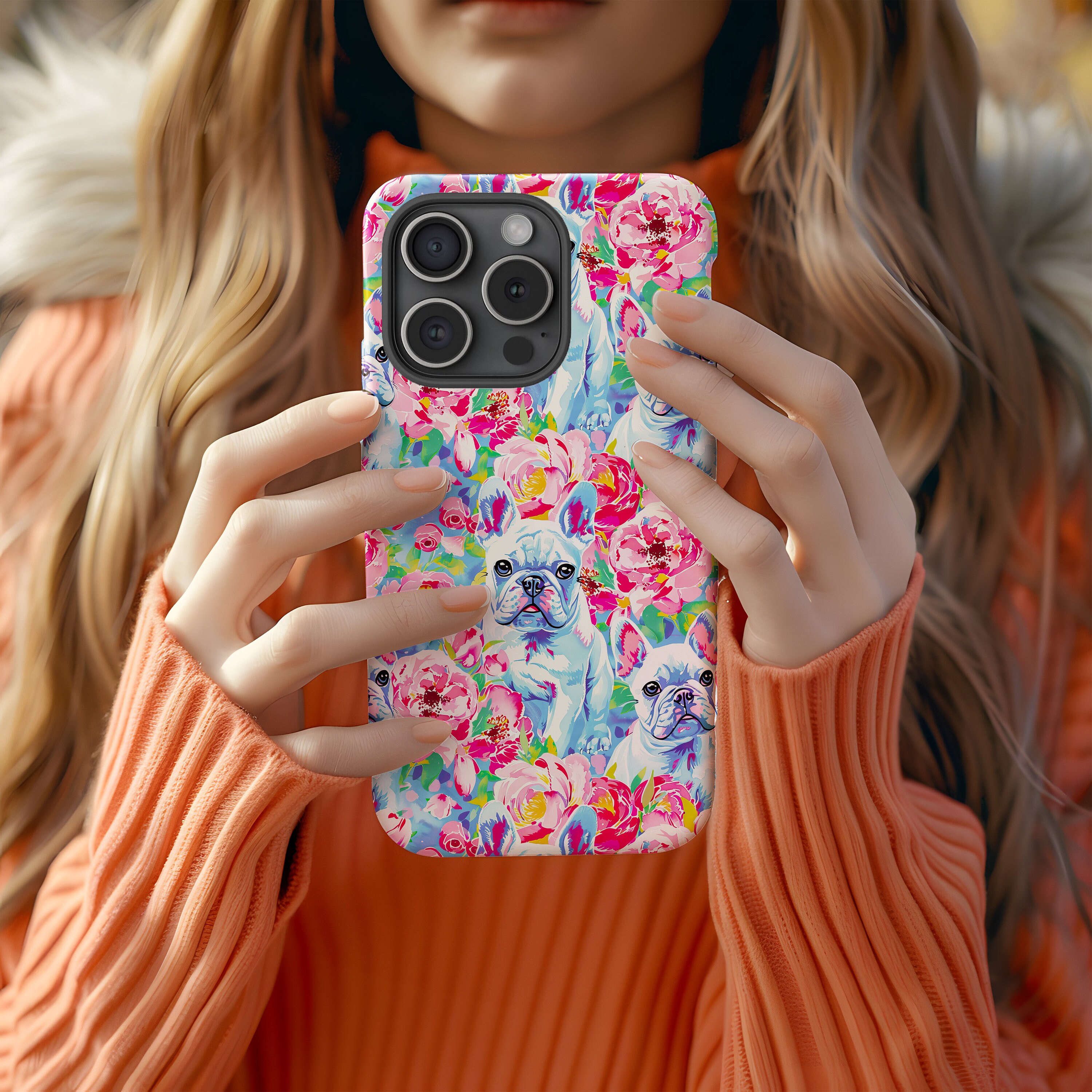 Preppy French Bulldog Seamless Pattern/ Frenchie Floral Seamless File ...