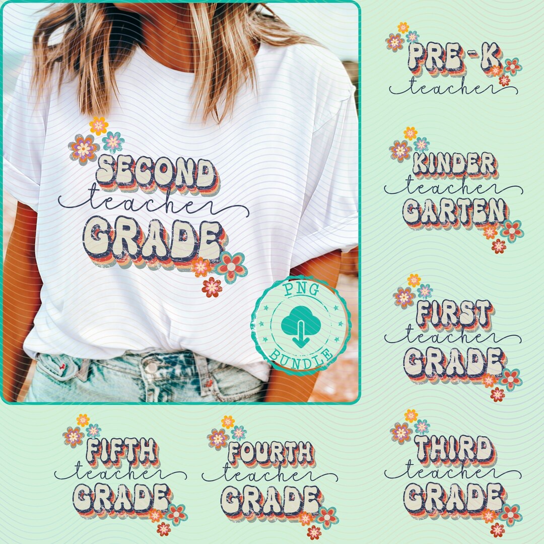 Wildflowers Teacher Dream Team Png, 7 Teacher Design Bundle, 1st Grade ...