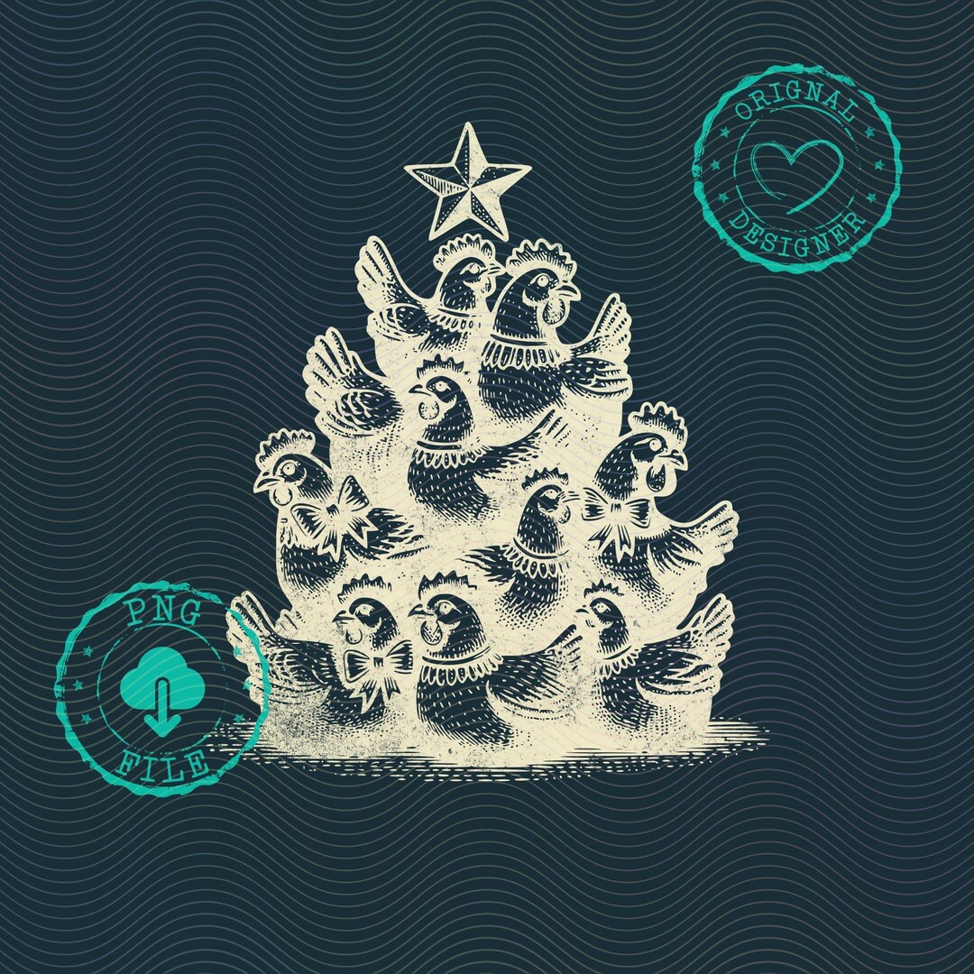 Chicken Christmas Tree Png, Chicken Png, Christmas Farm PNG, Trendy ...