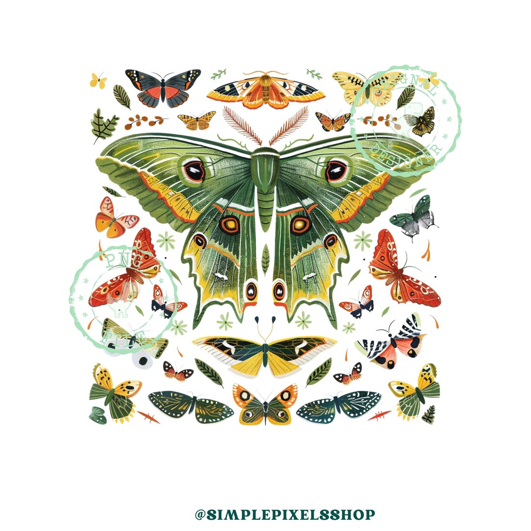 Moth Illustration Png, Png for Nature Lovers, Vibrant and Unique Art ...
