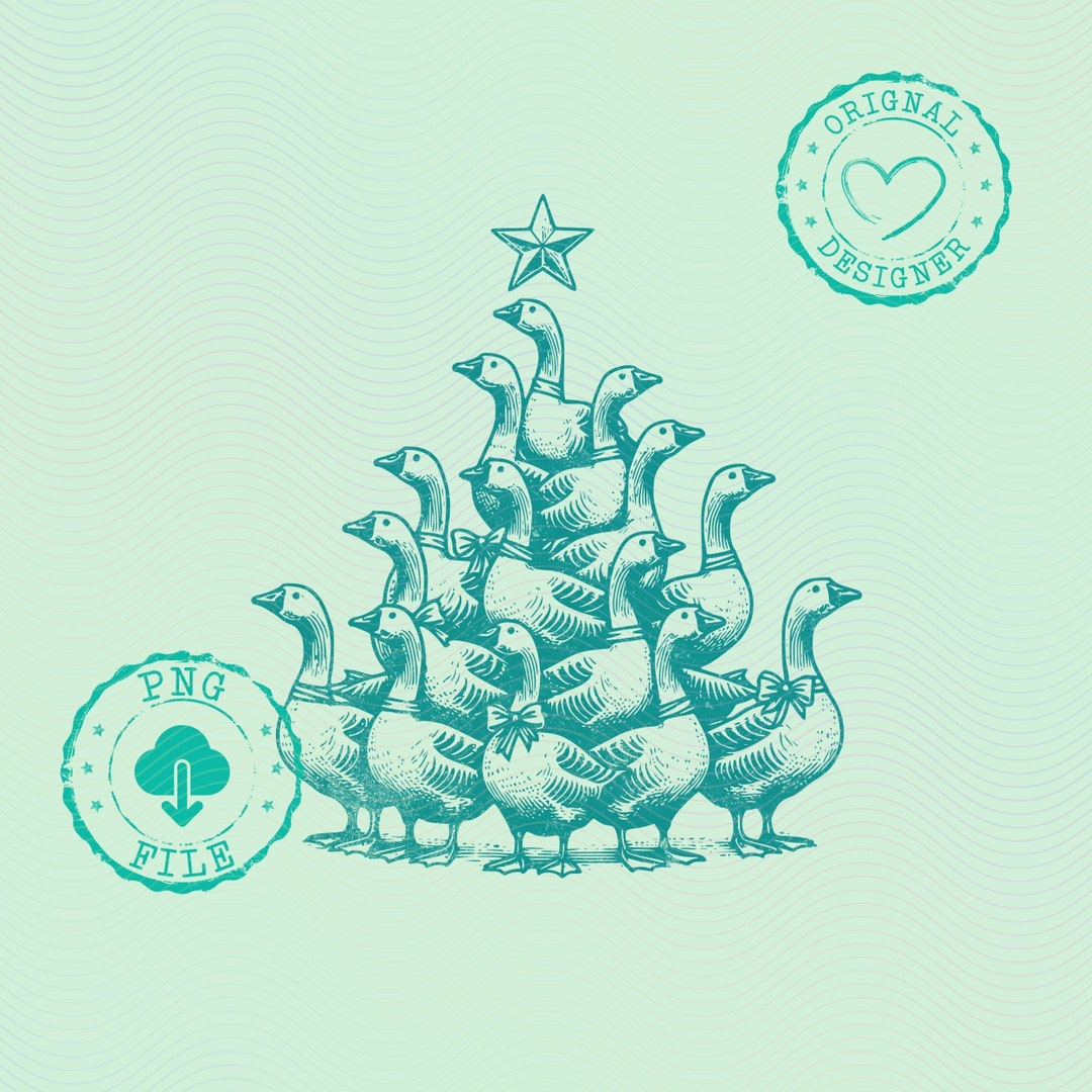 Goose Christmas Tree Clipart PNG Funny Farm Animal Holiday Design for T ...