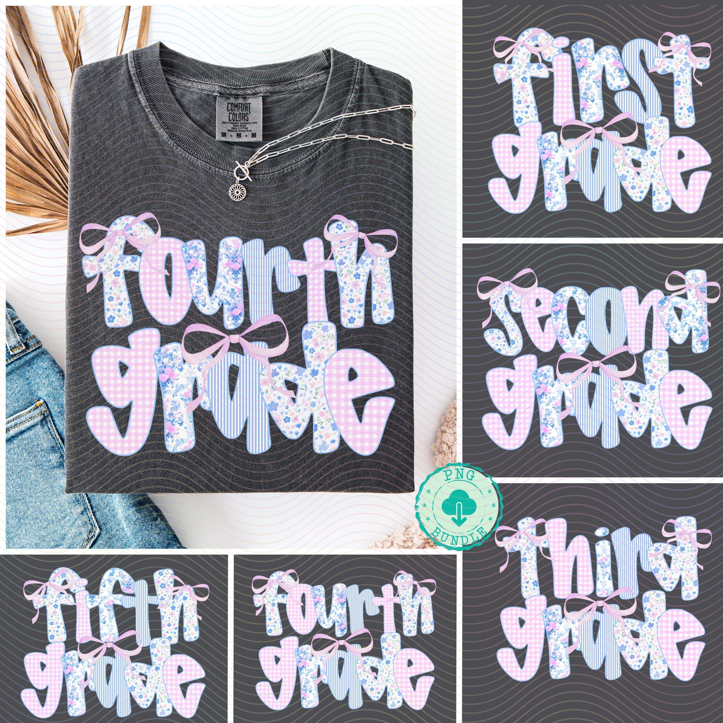 Preppy Back to School PNG Bundle Grandmillenial Coquette Pencil Bow ...