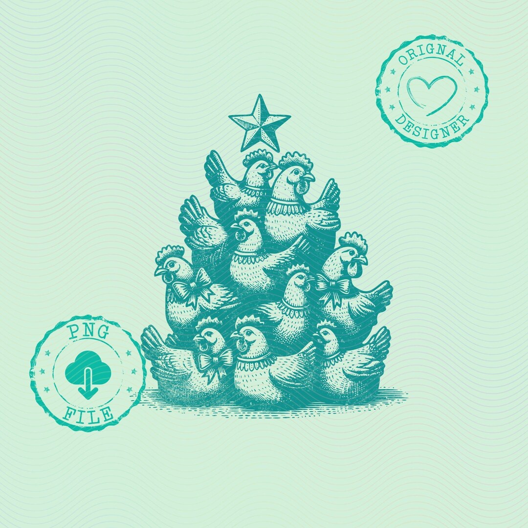 Chicken Christmas Tree Png, Chicken Png, Christmas Farm PNG, Trendy ...