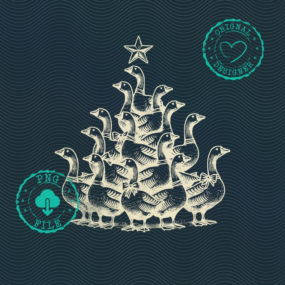 Goose Christmas Tree Clipart PNG | Funny Farm Animal Holiday Design for ...