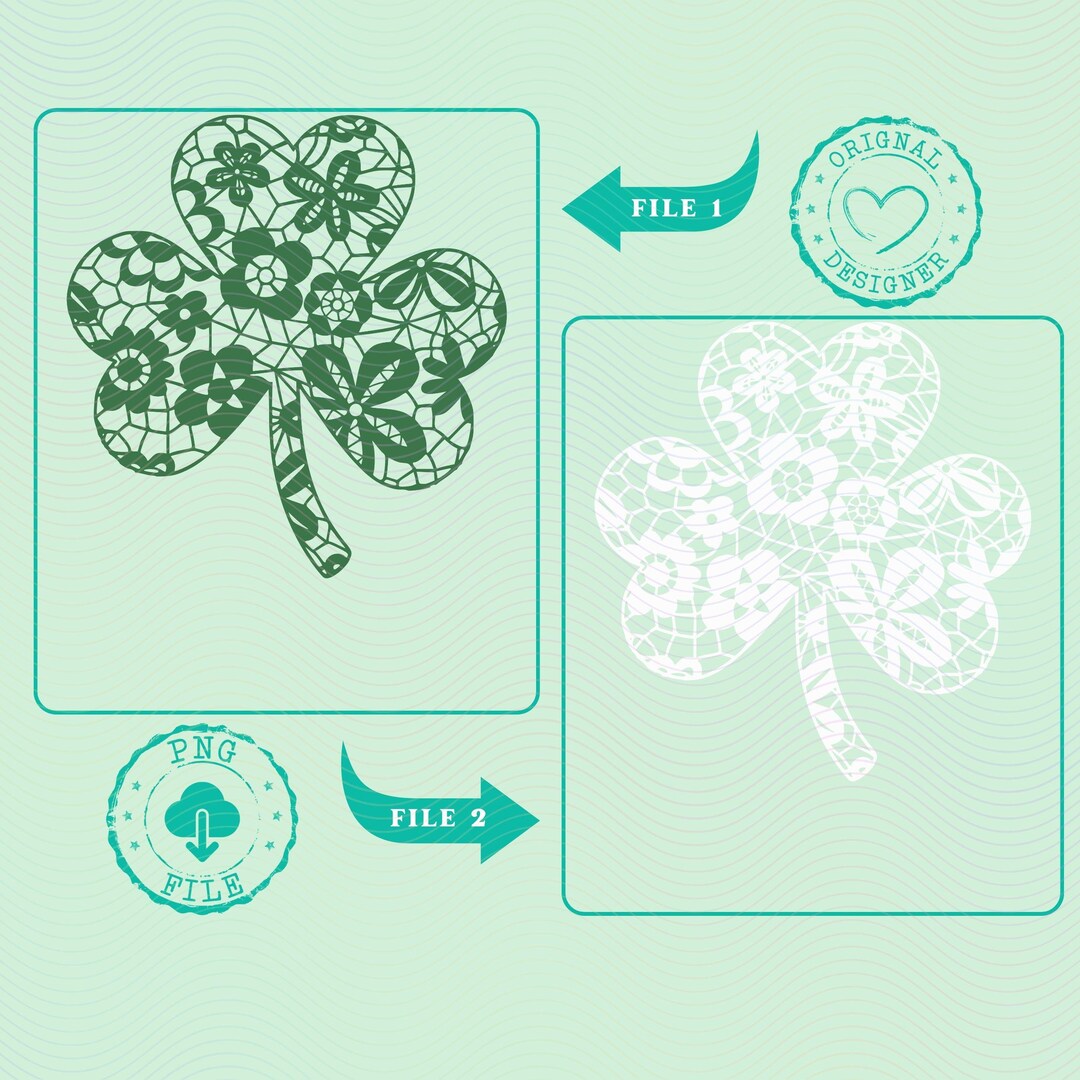 Lace Clover PNG, Coquette St. Patrick's PNG, Lace Shamrock St. Patrick ...