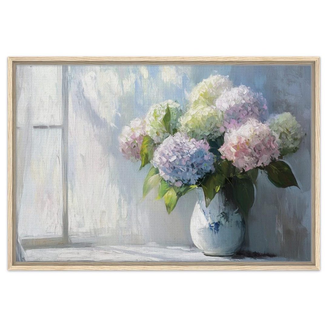 Impressionism Boho Hydrangea Framed Canvas | Home Decor - Etsy