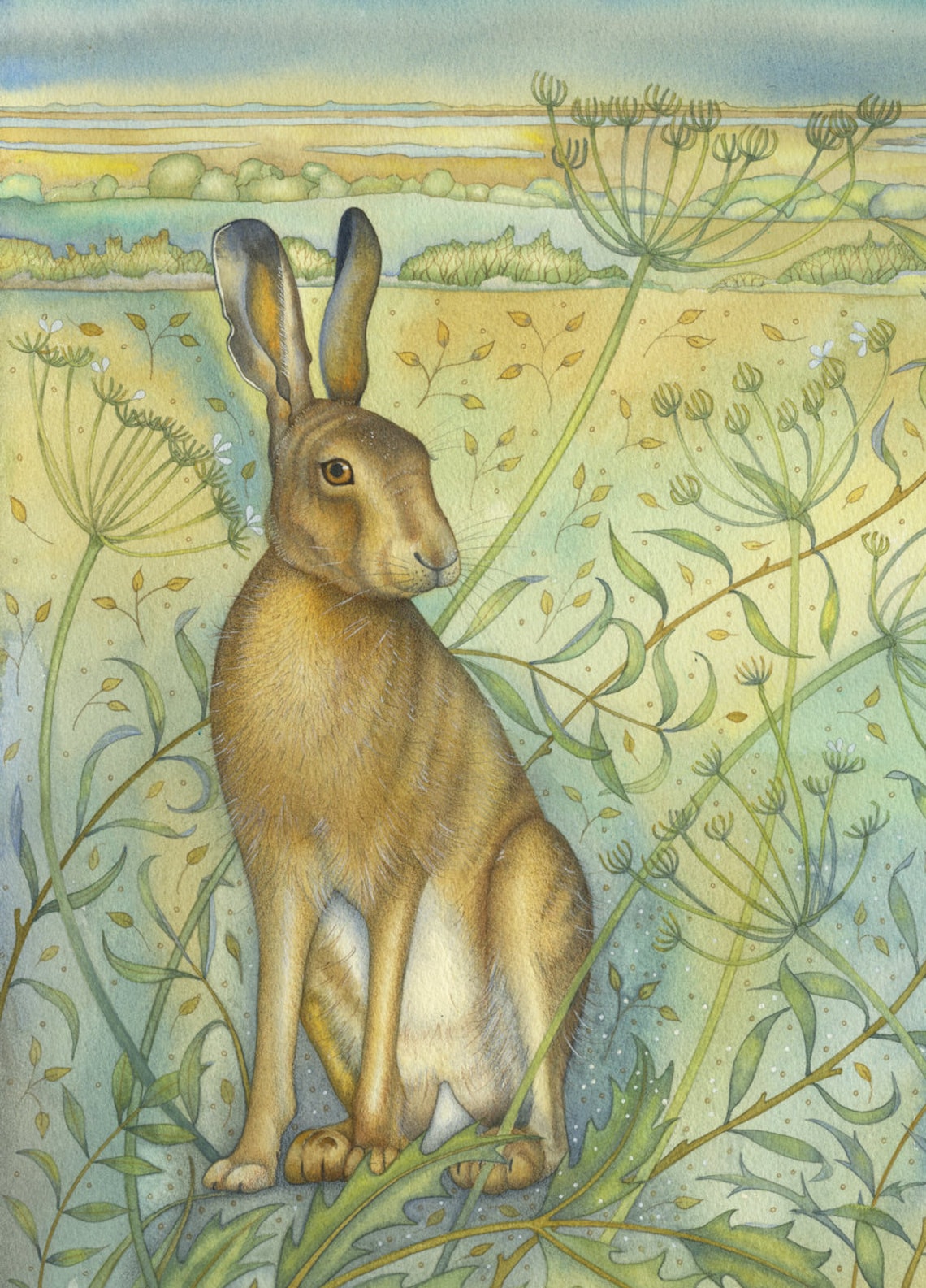 Fine Art Print of an Original Painting: 'hare on the - Etsy