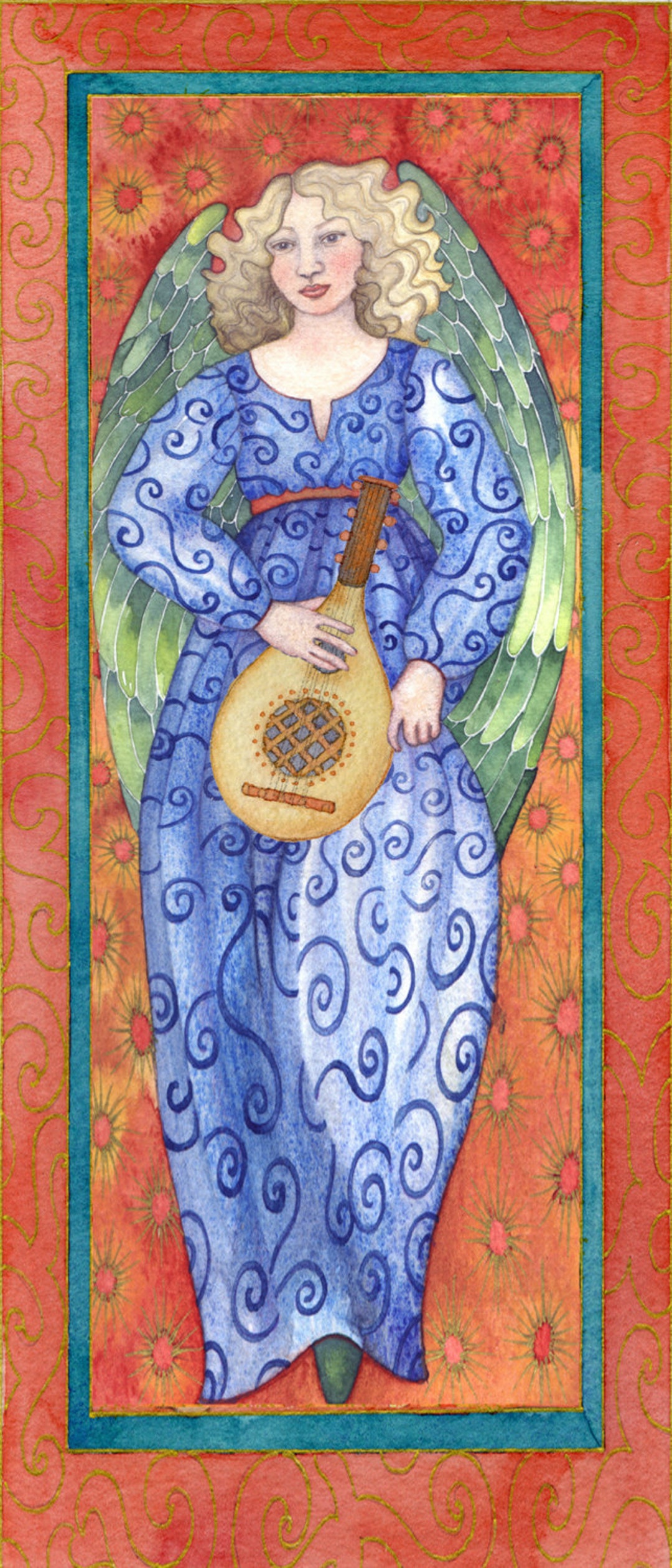 A Pack of Four Individual 'angel Musician' Greetings Cards From ...