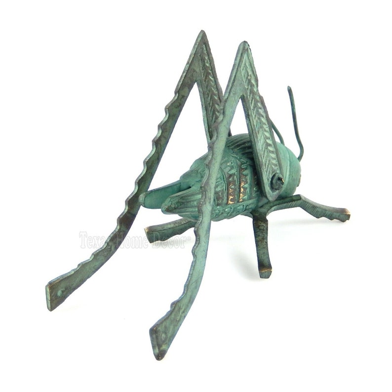Good Luck Metal Cricket Figurine Fireplace Hearth Solid Brass Insect ...