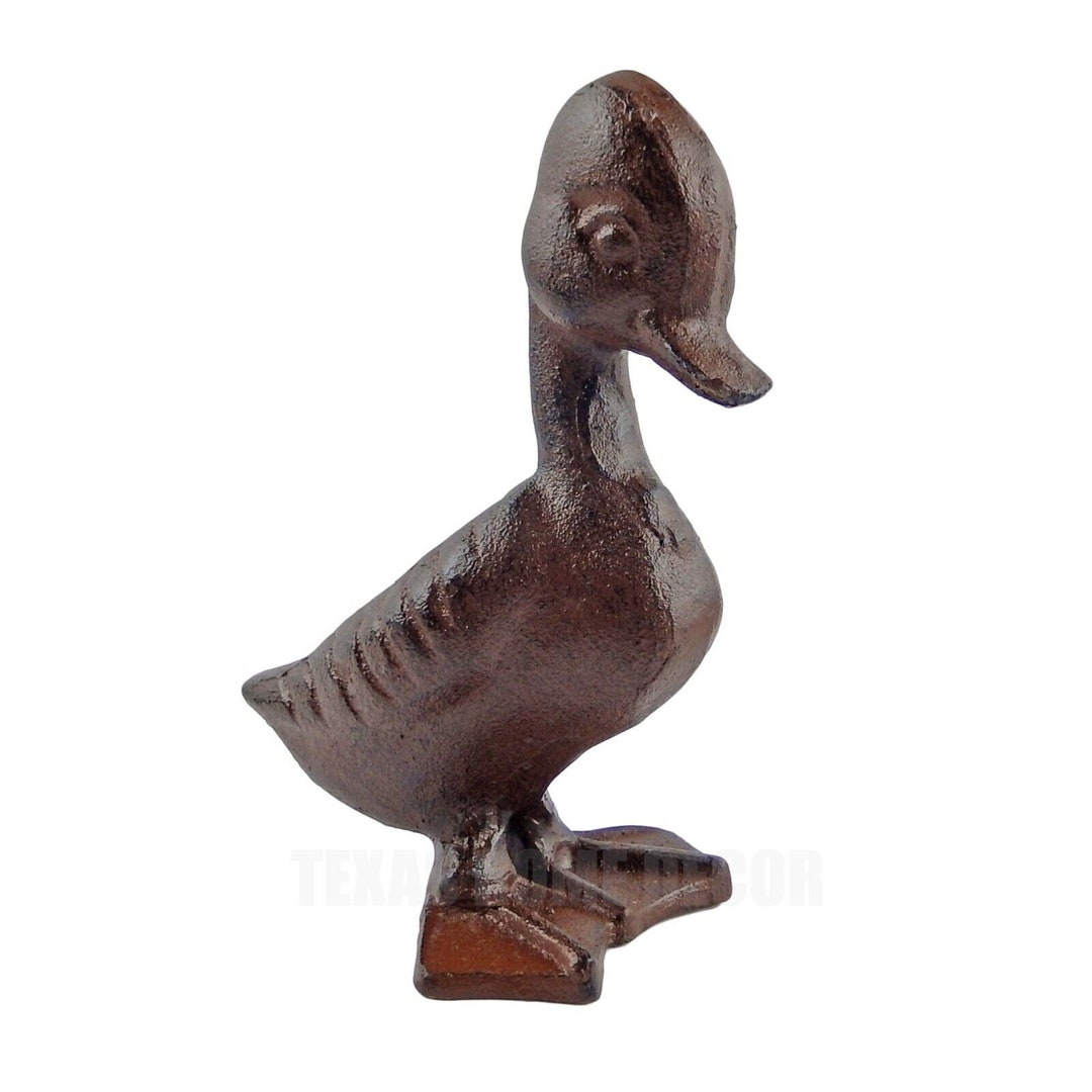Cast Iron Baby Duck Duckling Figurine Statue Rustic Garden Yard Pond ...