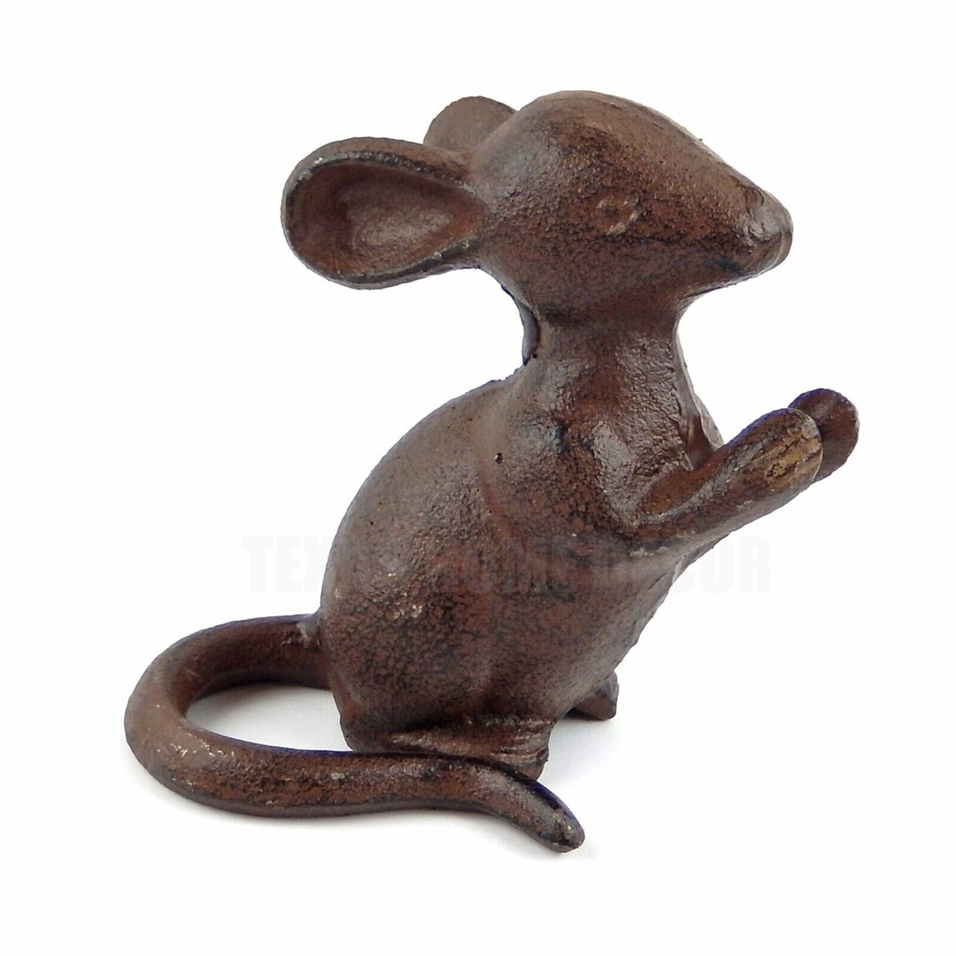 Cast Iron Mouse Figurine Statue Rustic Brown 4 1/4 Inch Tall - Etsy
