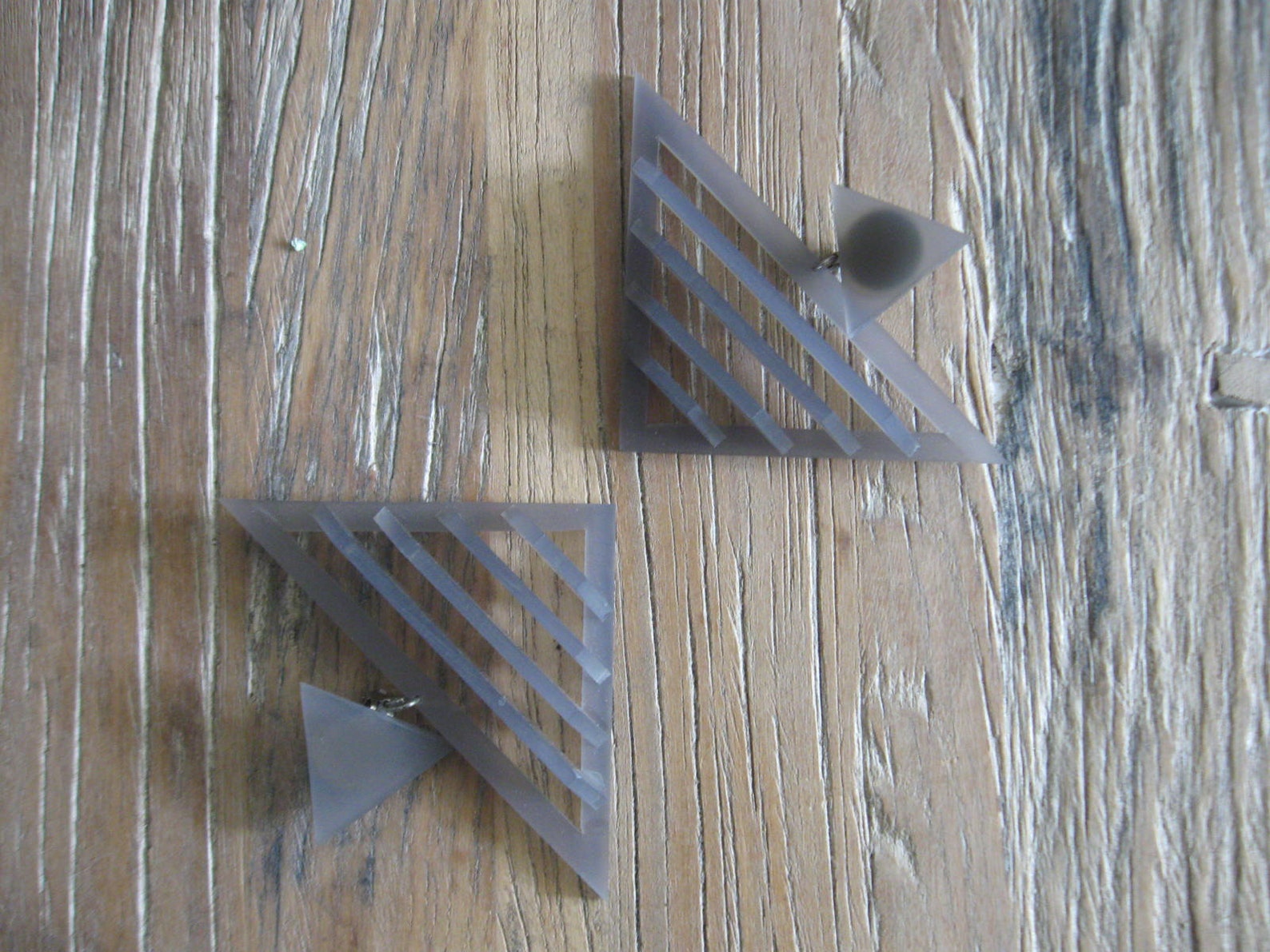 1980s Parisian Smoked Plexi Graphic Triangle Clip on Dangle - Etsy