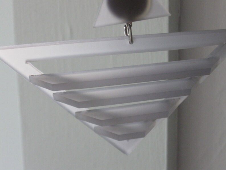1980s Parisian Smoked Plexi Graphic Triangle Clip on Dangle - Etsy
