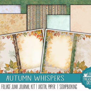 AUTUMN WHISPERS: a Fall Foliage Junk Journal Kit, Embellishments ...