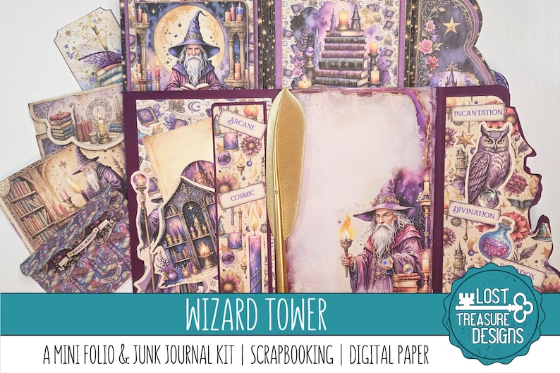 WIZARD TOWER: A Mini Folio & Junk Journal Kit. Embellishments ...