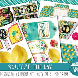 SQUEEZE THE DAY a Lemonade Stand Folio & Journal Kit, Papercraft ...