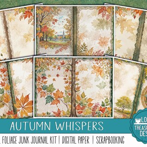AUTUMN WHISPERS: a Fall Foliage Junk Journal Kit, Embellishments ...