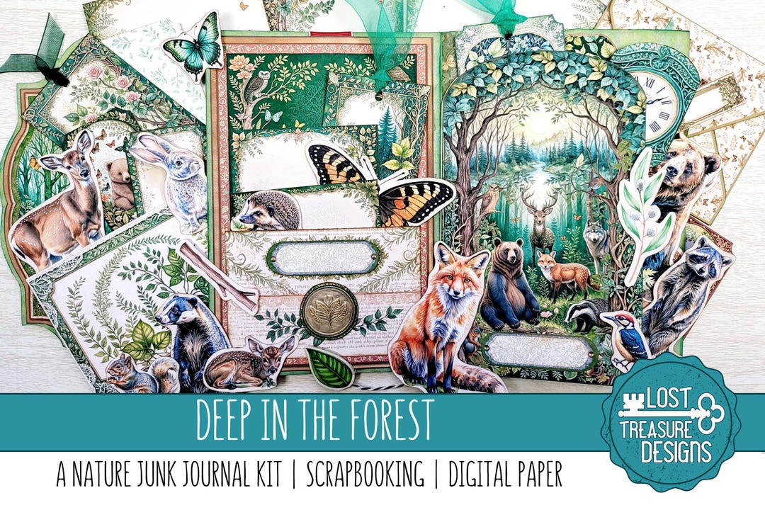 DEEP in THE FOREST: A Nature Folio & Junk Journal Kit, Embellishments ...