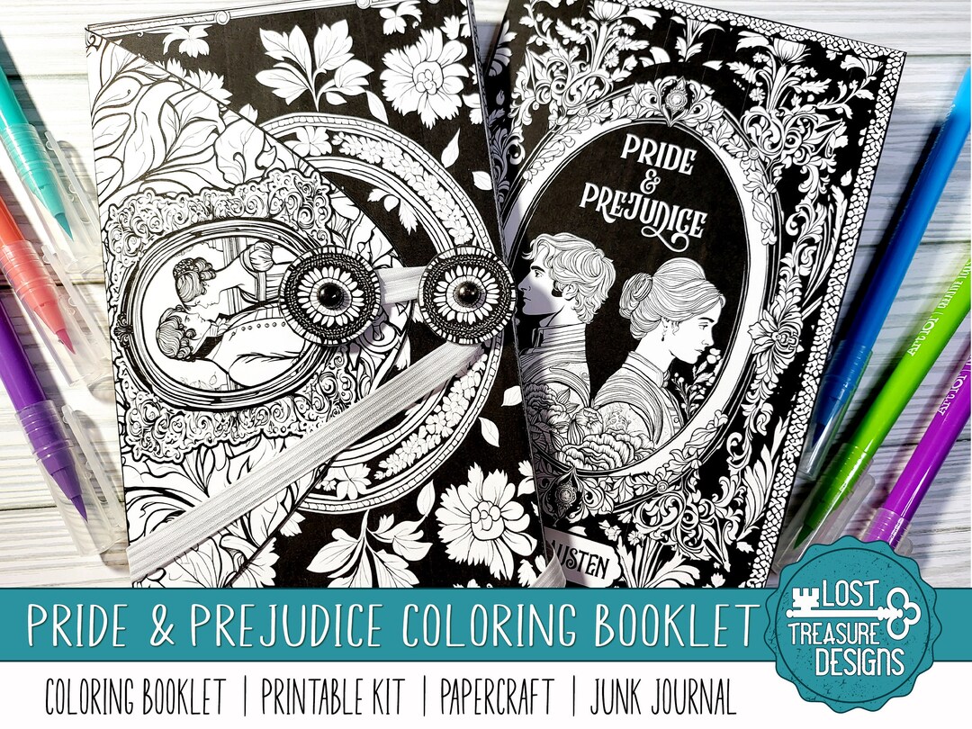 PRIDE & PREJUDICE Coloring Booklet With Junk Journal, Papercraft ...