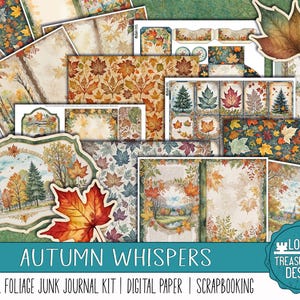 AUTUMN WHISPERS: a Fall Foliage Junk Journal Kit, Embellishments ...