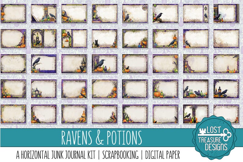RAVENS & POTIONS: A Horizontal Folio and Junk Journal Kit ...
